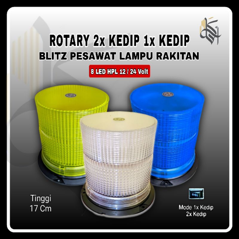 Jual Rotary Blitz 2x Kedip Toples Besar, Blitz Pesawat Lampu Rakitan 12/24 Volt - Truk ( Seri R ...