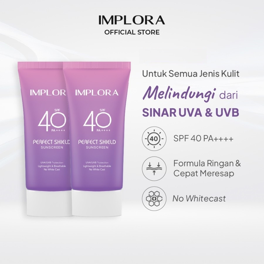 Jual AB - IMPLORA Perfect Shield Sunscreen SPF 40 PA++++ [50ml]/ Sunscreen Tabir Surya ...