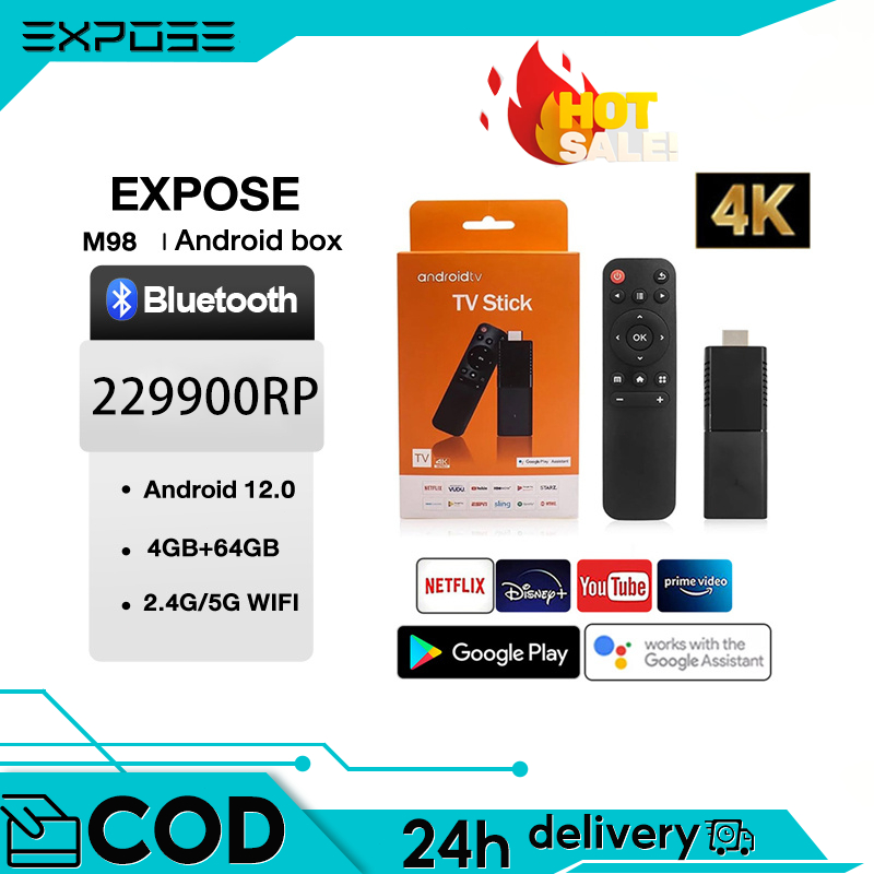 Jual TV Stick Android TV BOX 4K WiFi Smart TV Stick M98 4+64GB FULL HD Netflix/YouTube/Google ...