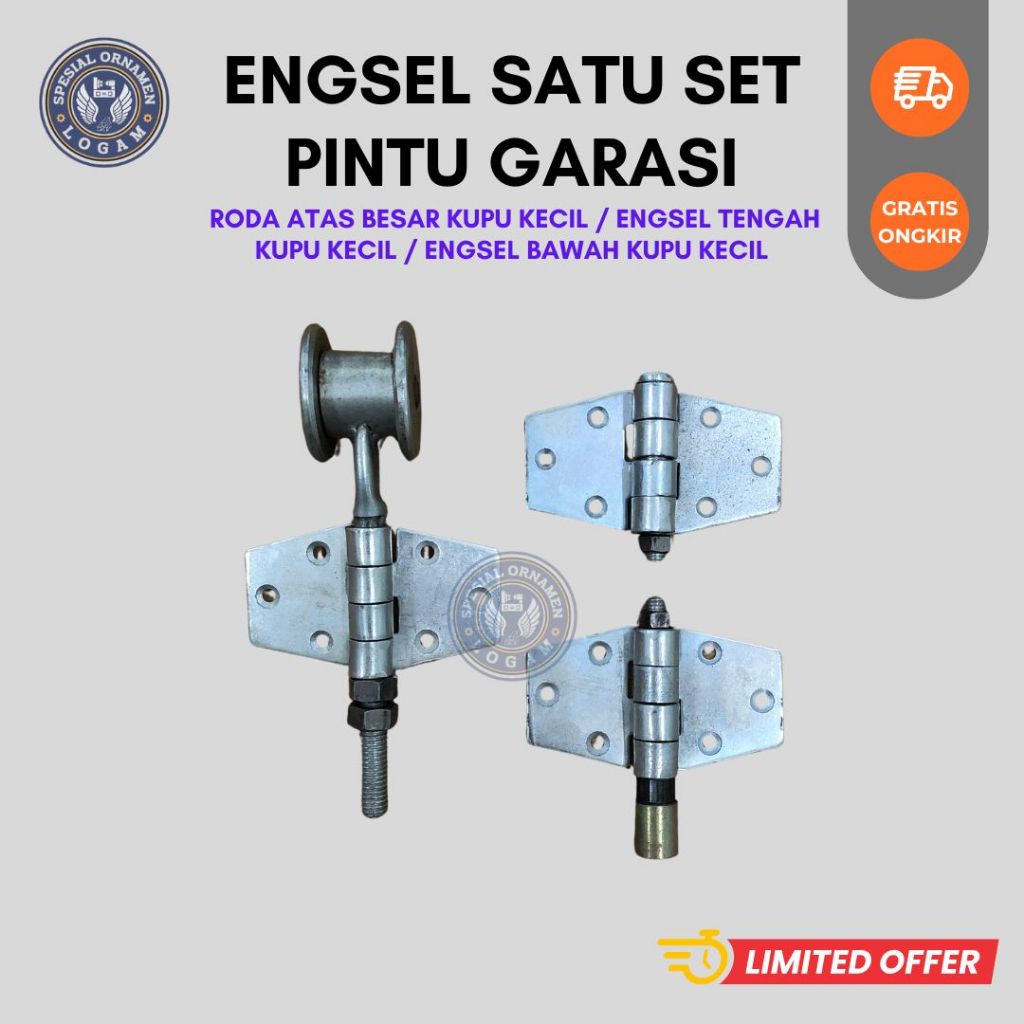 Jual Engsel Satu Set Pintu Pagar / Engsel Satu Set Pintu Garasi / Roda ...