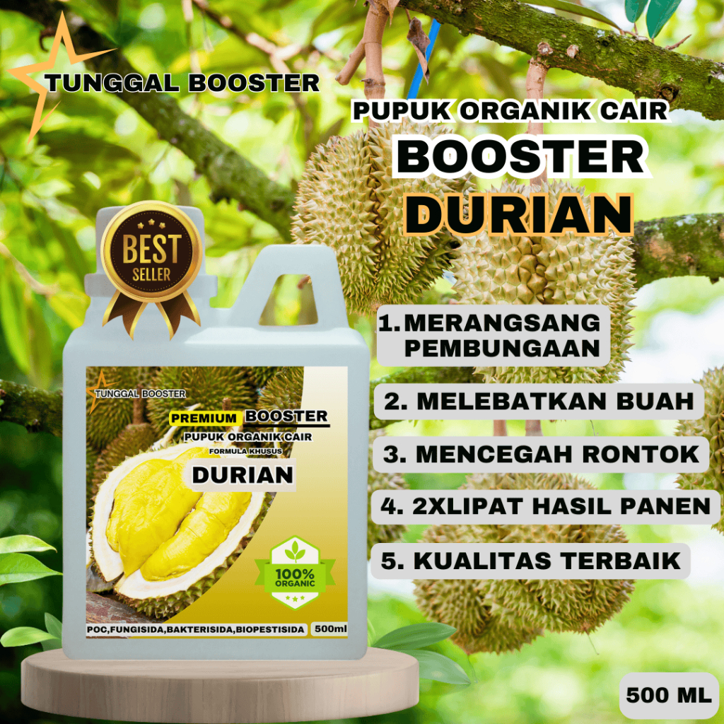 Jual POC Pupuk Organik Cair Tanaman Durian, Booster Pelebat dan Perangsang Buah Durian Original ...