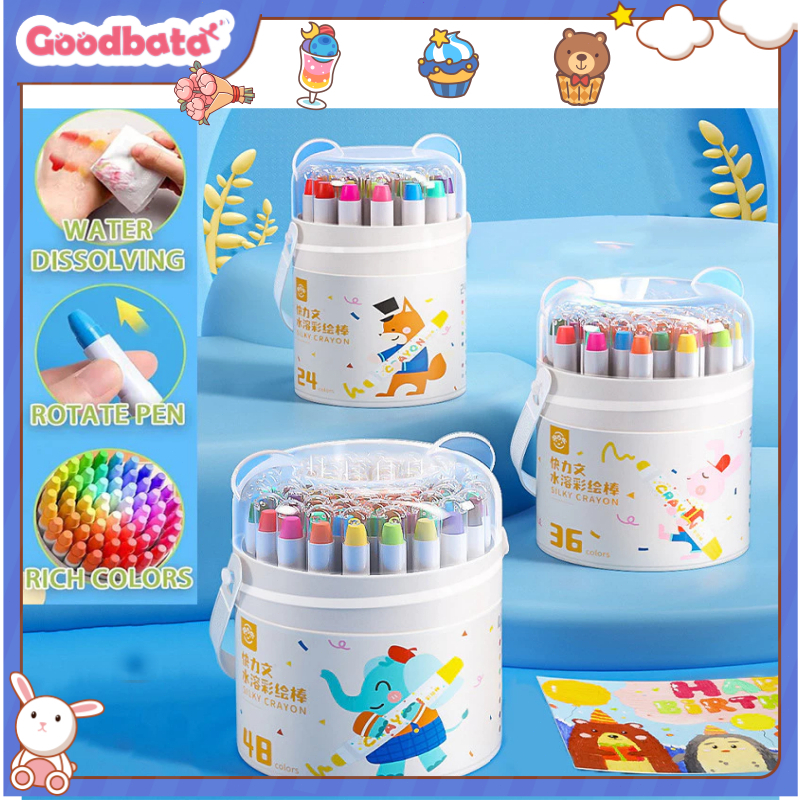 Jual Goodbata Crayon Putar Washable 24/36 Color Crayon for Kids Tidak ...