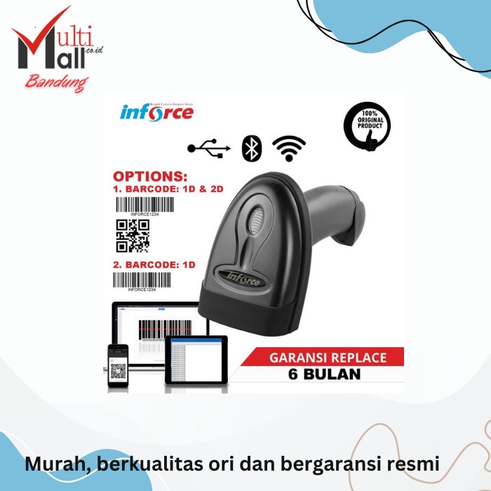 Jual INFORCE WIRELESS BLUETOOTH USB BARCODE SCANNER T88 E-FAKTUR 1D/2D - 1D & 2D | Shopee Indonesia
