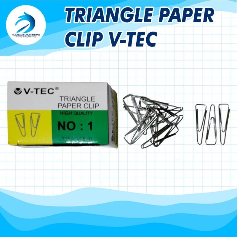 Jual Clip Paper V-Tech No.1 Tanggung / Trigonal Clip Segitiga Besi ...