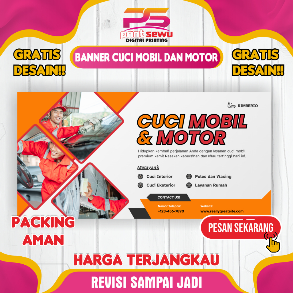 Jual CETAK BANNER/SPANDUK TEMA CUCI MOTOR DAN MOVIL | BANNER CUSTOM ...