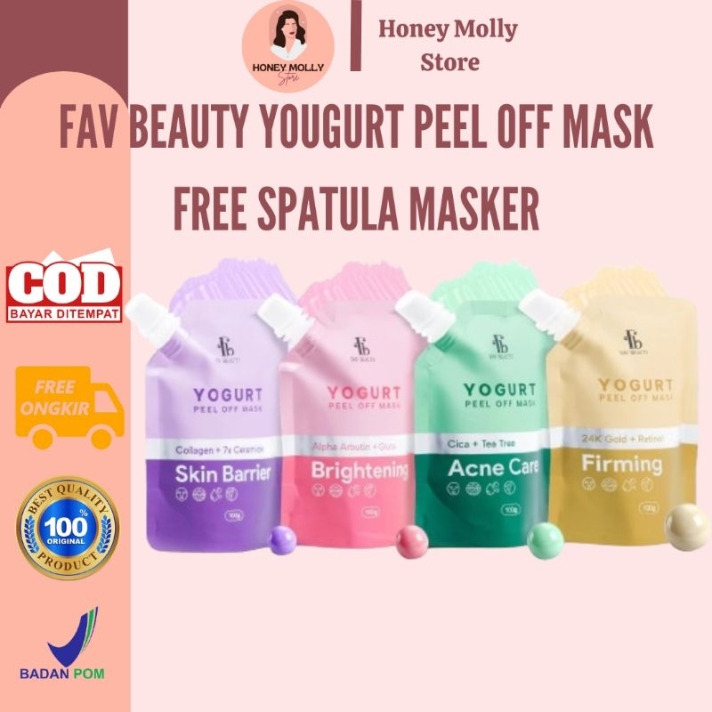 Jual [FREE SPATULA] Masker FAV Beauty Yogurt Peel Off Mask BPOM, Acne Care Skin Barrier ...
