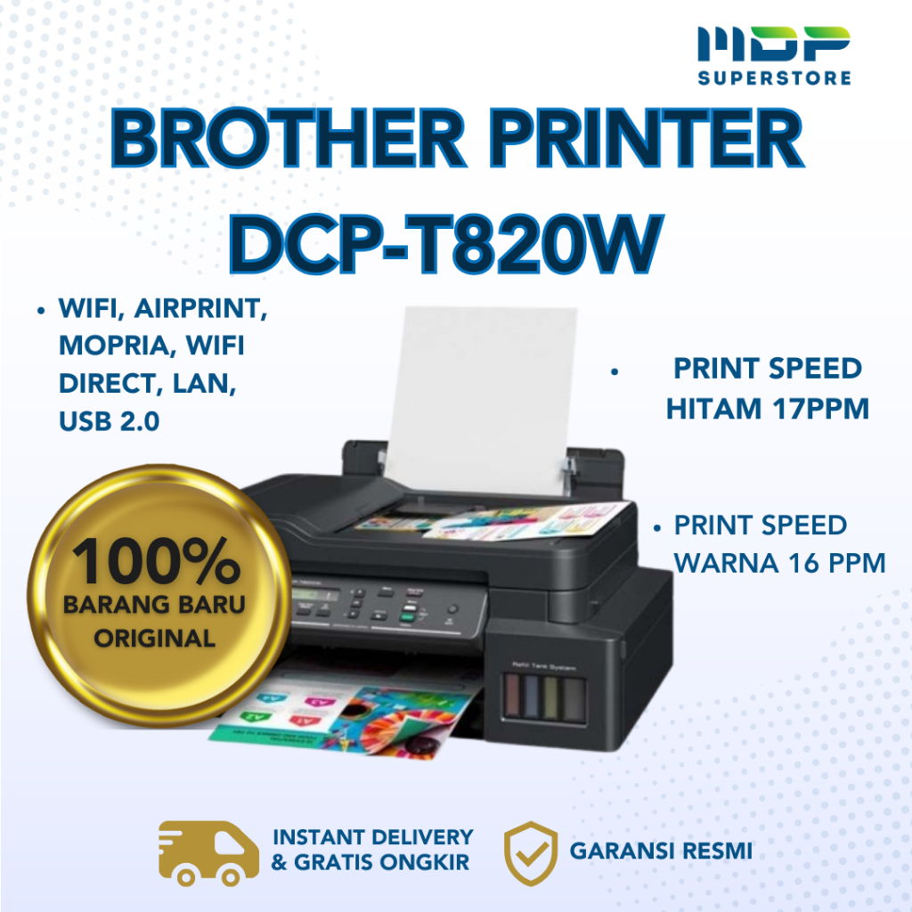Jual PRINTER BROTHER INK DCP-T820DW PRINT SCAN COPY WIFI ADF MULTY TRAY ...