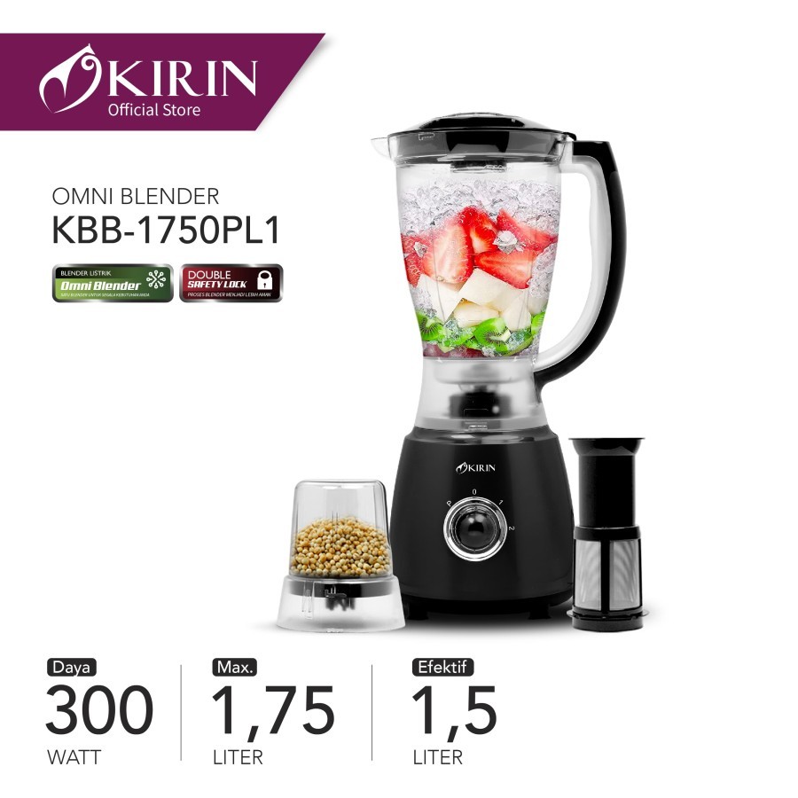 Jual KIRIN Beauty Blender KBB-1750 PL1 / Blender Tabung Plastik 1.75 ...