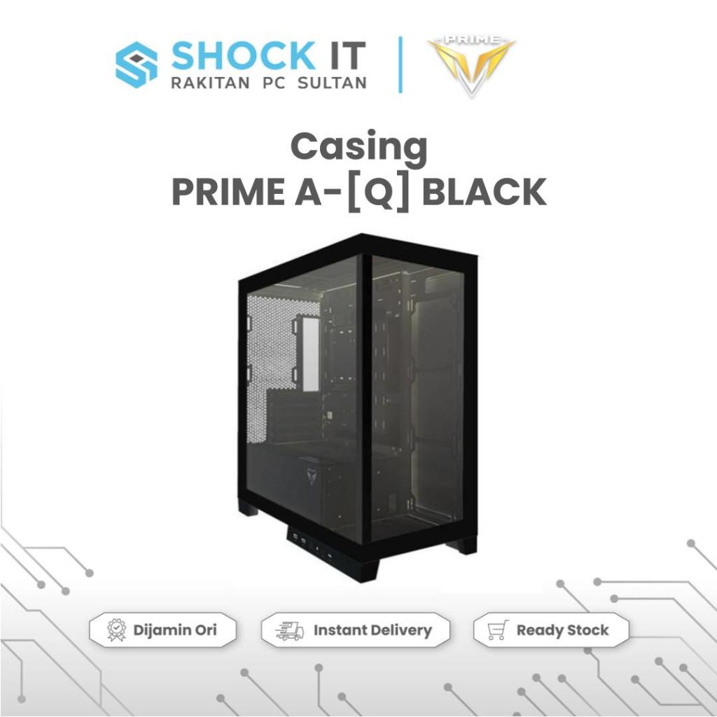Jual CASING PRIME A-[Q] BLACK / WHITE PREMIUM GAMING CASE TEMPERED ...