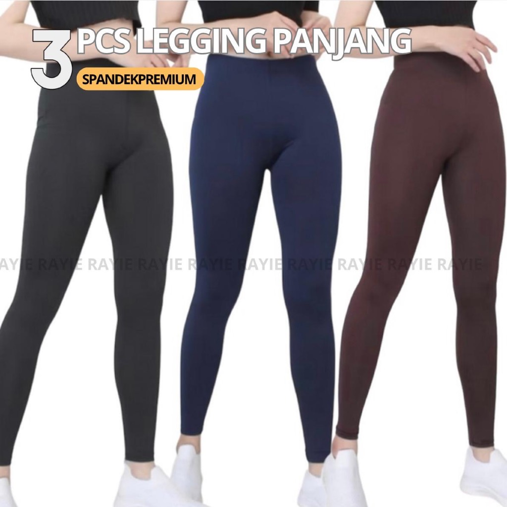 Jual 3 Pcs Celana Legging Panjang Wanita Dewasa Spandek Premium Bayar ...