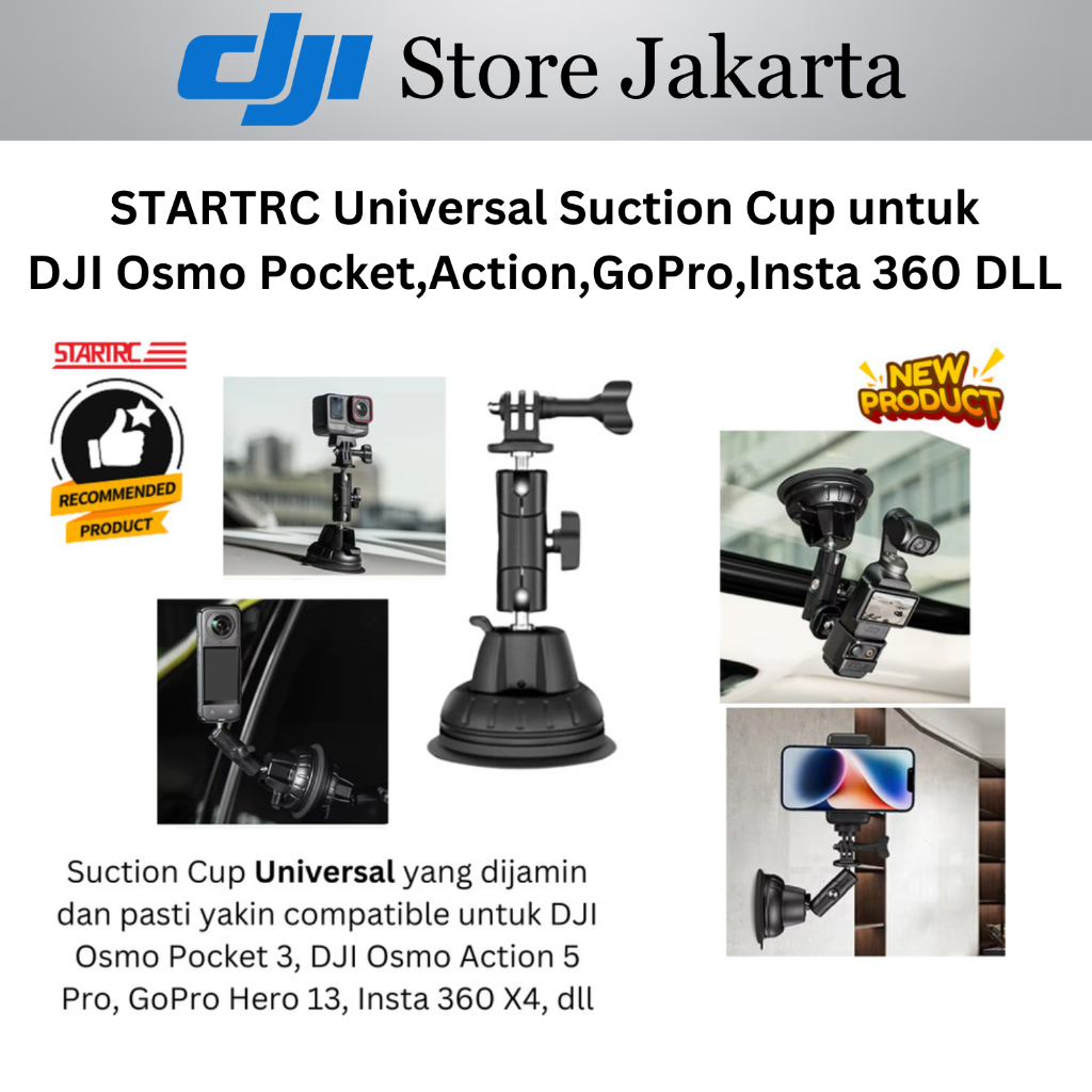 Jual Suction Cup Car Holder DJI Osmo Pocket 3 DJI Osmo Action 5 Pro Osmo Action 6 Vacuum Suction ...