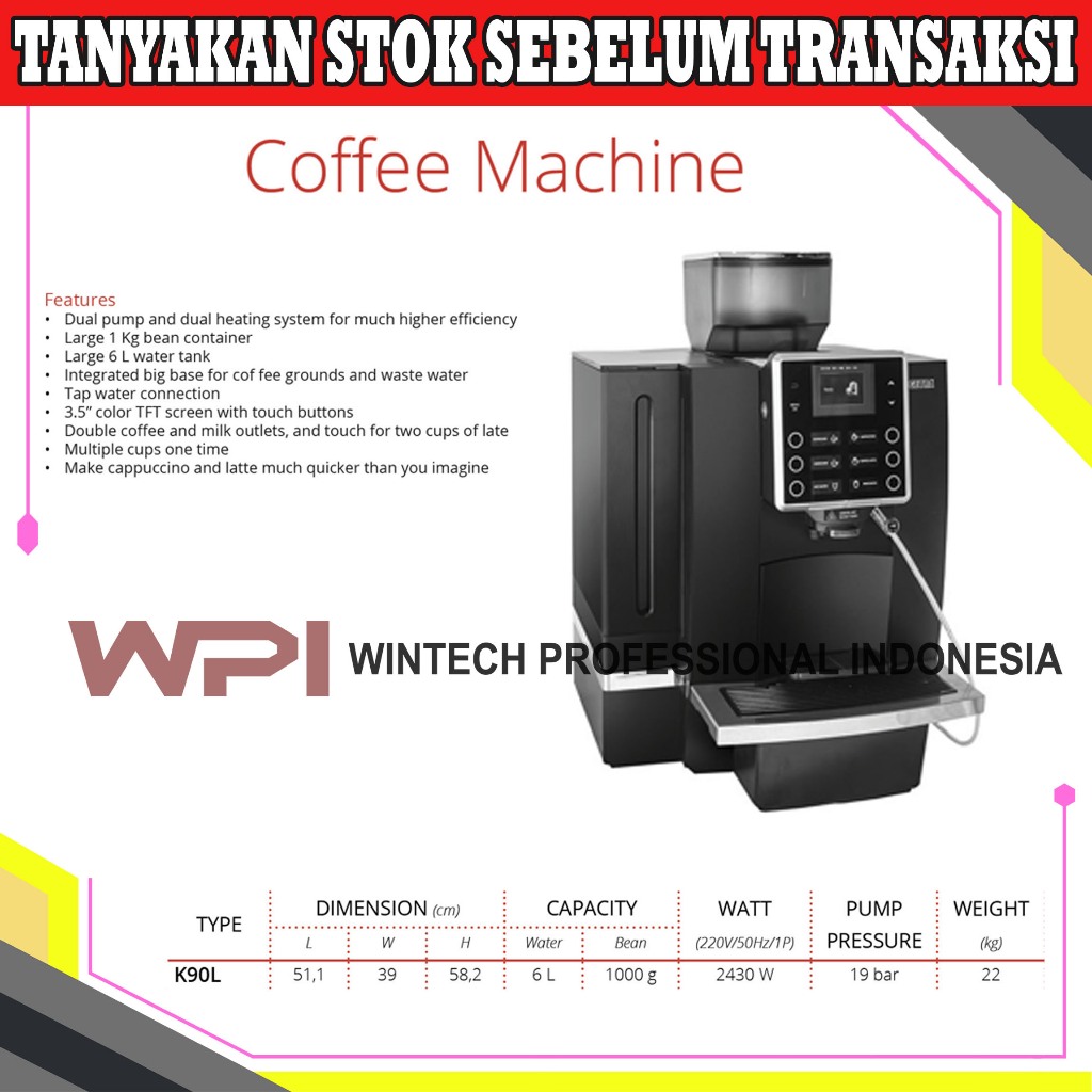 Jual Getra K90L Coffee Machine Automatic For Cappucino Espresso - Mesin Pembuat Kopi Hitam ...