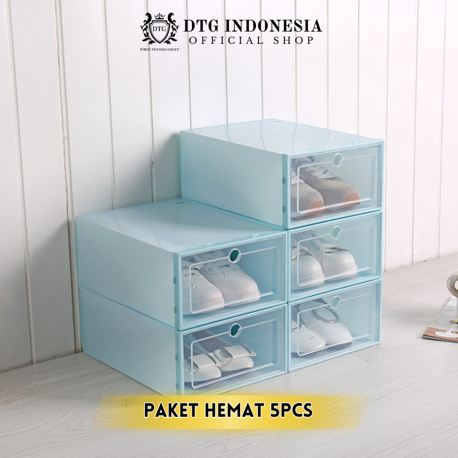 Jual DTG - PAKET HEMAT 5 PCS!! Kotak Sepatu/Sandal Transparan/Shoes Box ...