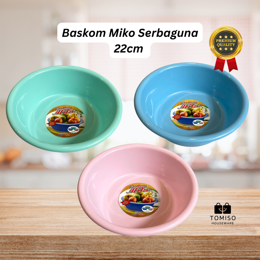 Jual BASKOM PLASTIK PREMIUM MIKO 12" DX Warna Pastel | Plastic Basin 16 ...
