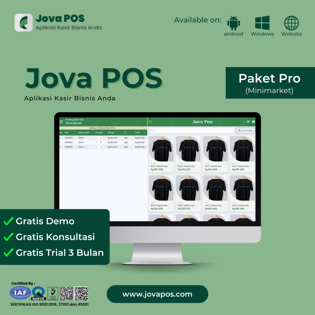 Jual Sisten Aplikasi Kasir Jova POS - Paket Profesional | Shopee Indonesia