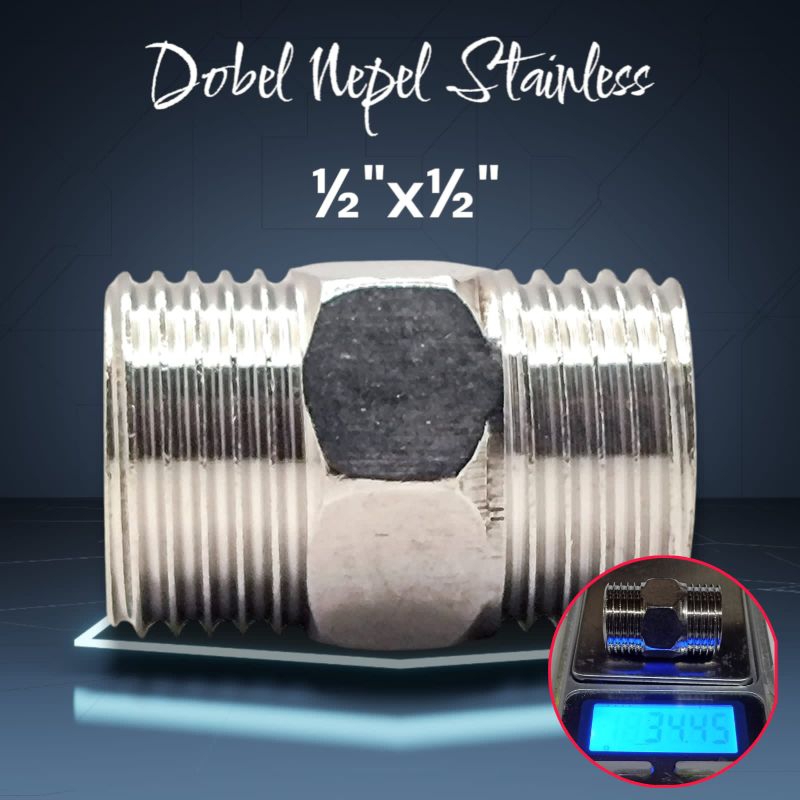 Jual Double Niple Dobel Nepel Stainless 1/2 x 1/2 | Shopee Indonesia
