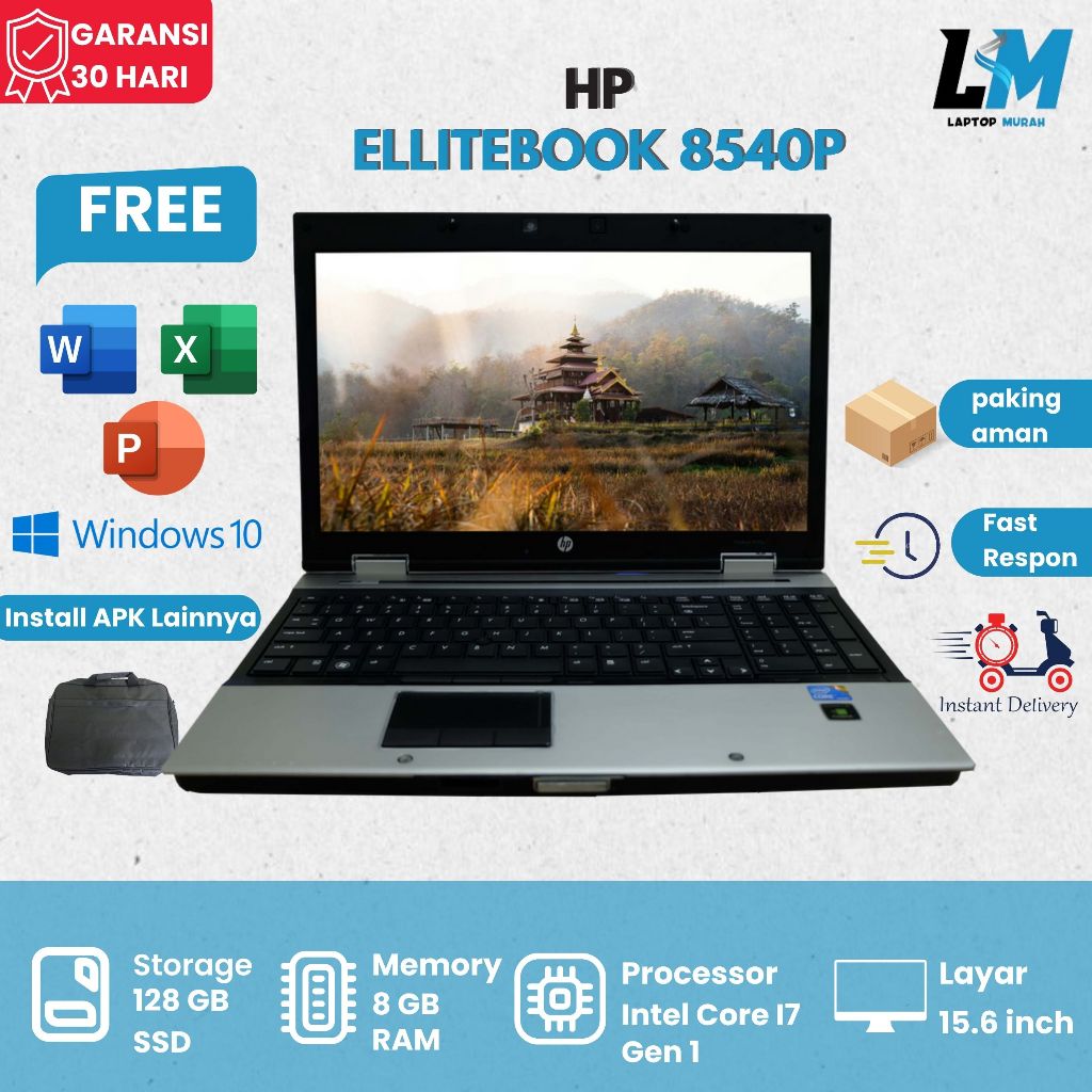 Jual HP EliteBook 8540p Numlock I7 Ram 8gb/SSD 128gb Murah Bergaransi ...