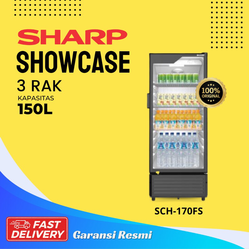 Jual SHOWCASE SHARP SCH 170 FS MESIN PENDINGIN MINUMAN 3 RAK Kapasitas ...