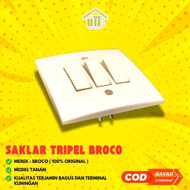 Jual SAKLAR TRIPEL BROCO / SAKLAR ISI 3 INBOW IB BROCO / SAKLAR TRIPEL ...