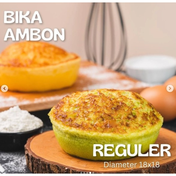 Jual Kue Bika Bica Ambon Rica Rico Original Pandan Ukuran Reguler 18cm Bulat ASLI | Shopee Indonesia
