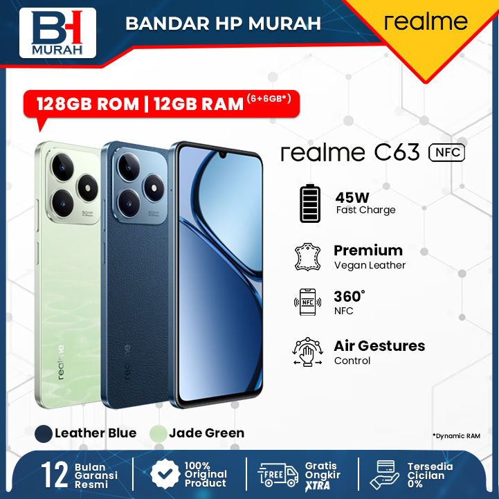 Jual realme C63 6GB+6GB* / 128GB (45W Fast Charge | Air Gestures Control | 7.74mm Ultra Slim ...