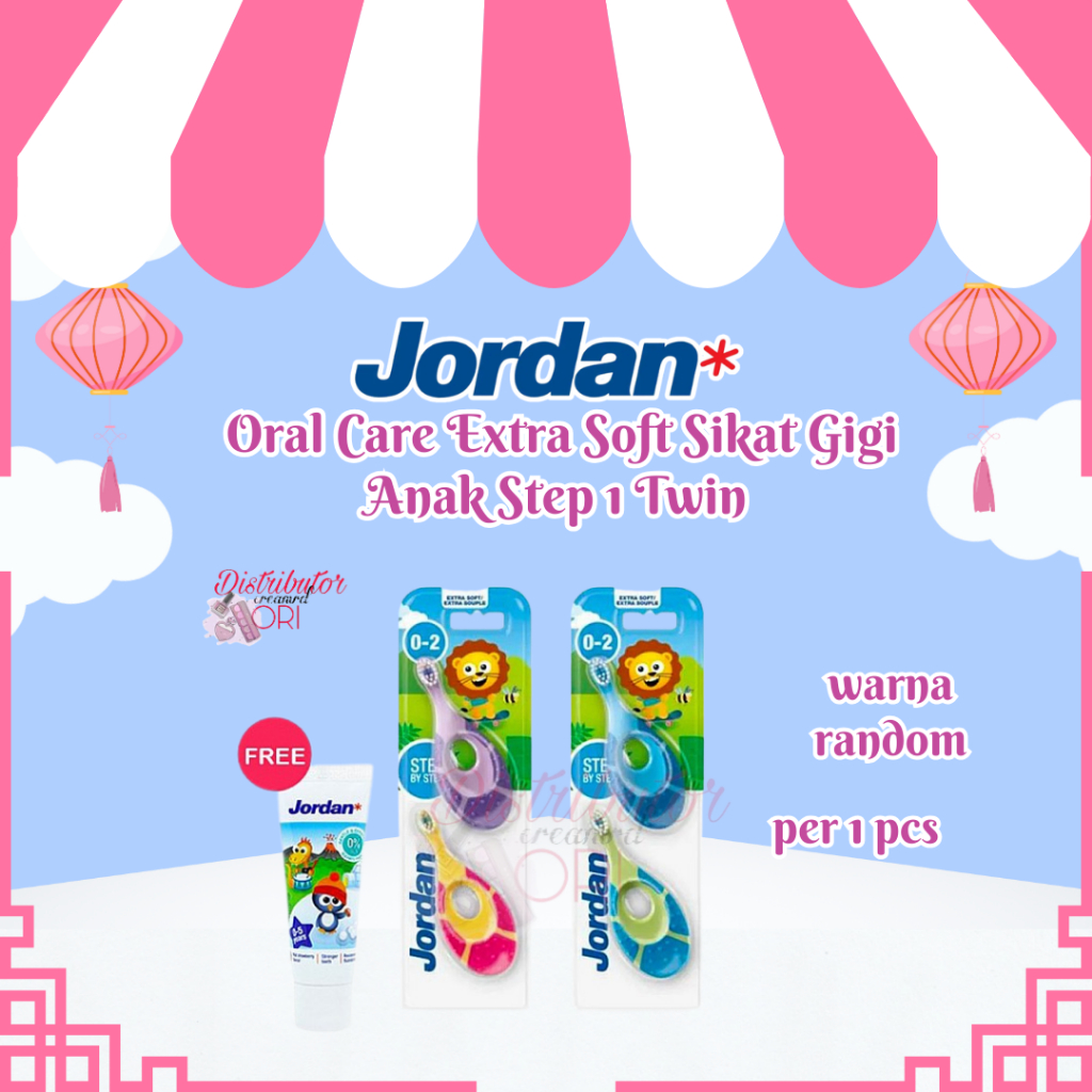 Jual PAKET Jordan Oral Care Extra Soft Sikat Gigi Anak Step 1 Twin - (0 ...