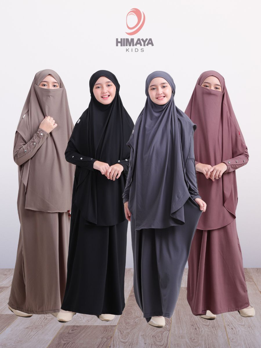 Jual HIMAYA - Set Gamis Abaya French Khimar Anak Perempuan Usia - Haura 4 5 6 7 8 9 10 11 12 13 ...