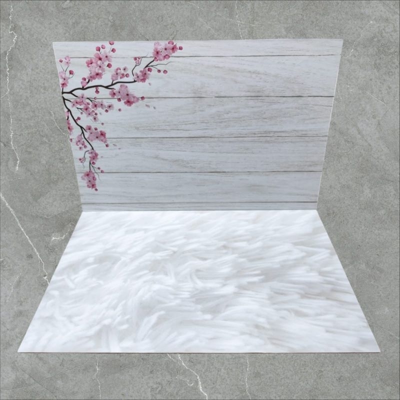 Jual Alas Foto Lipat 30x45 Background Foto Produk Motif Bunga dan Bulu ...