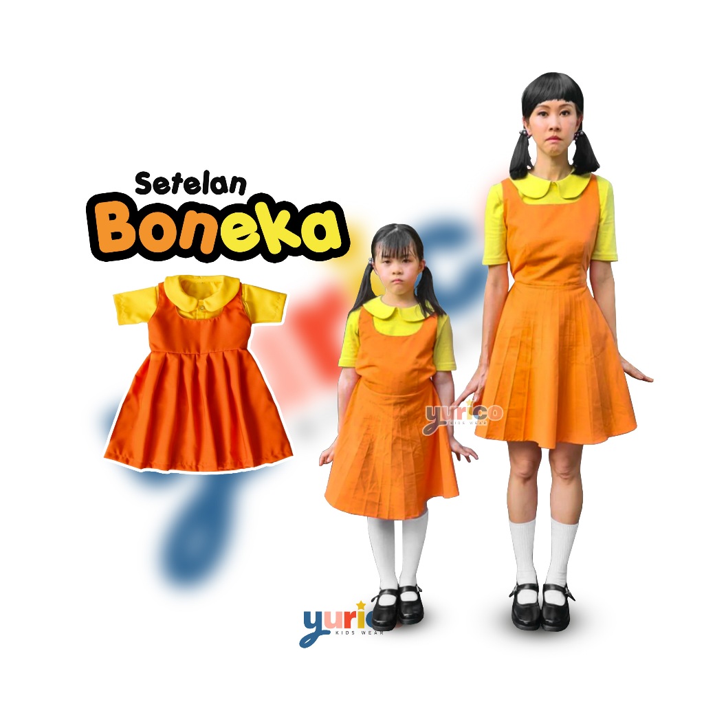 Jual Setelan Kostum Baju Dress Boneka Squid Game | Shopee Indonesia