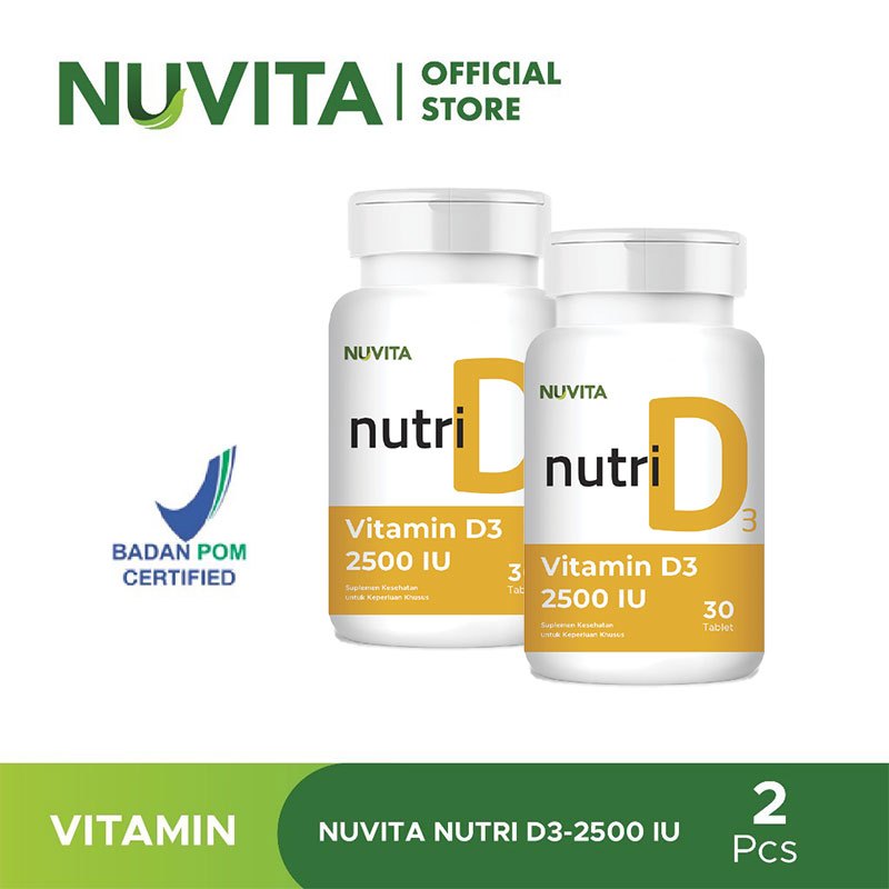 Jual Nuvita D3 2500 IU - 30 Tablet [Twin Pack] | Shopee Indonesia