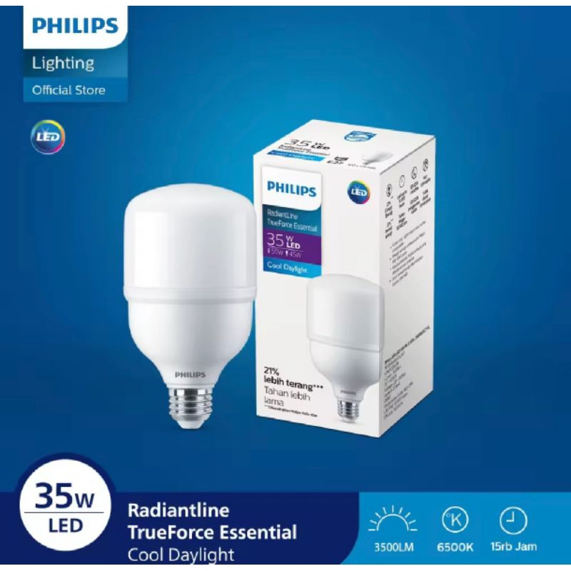 Jual Bohlam Philips LED TrueForce Essential RadiantLine Cahaya Putih 6500K 20w 25w 35w 40w 20 25 ...