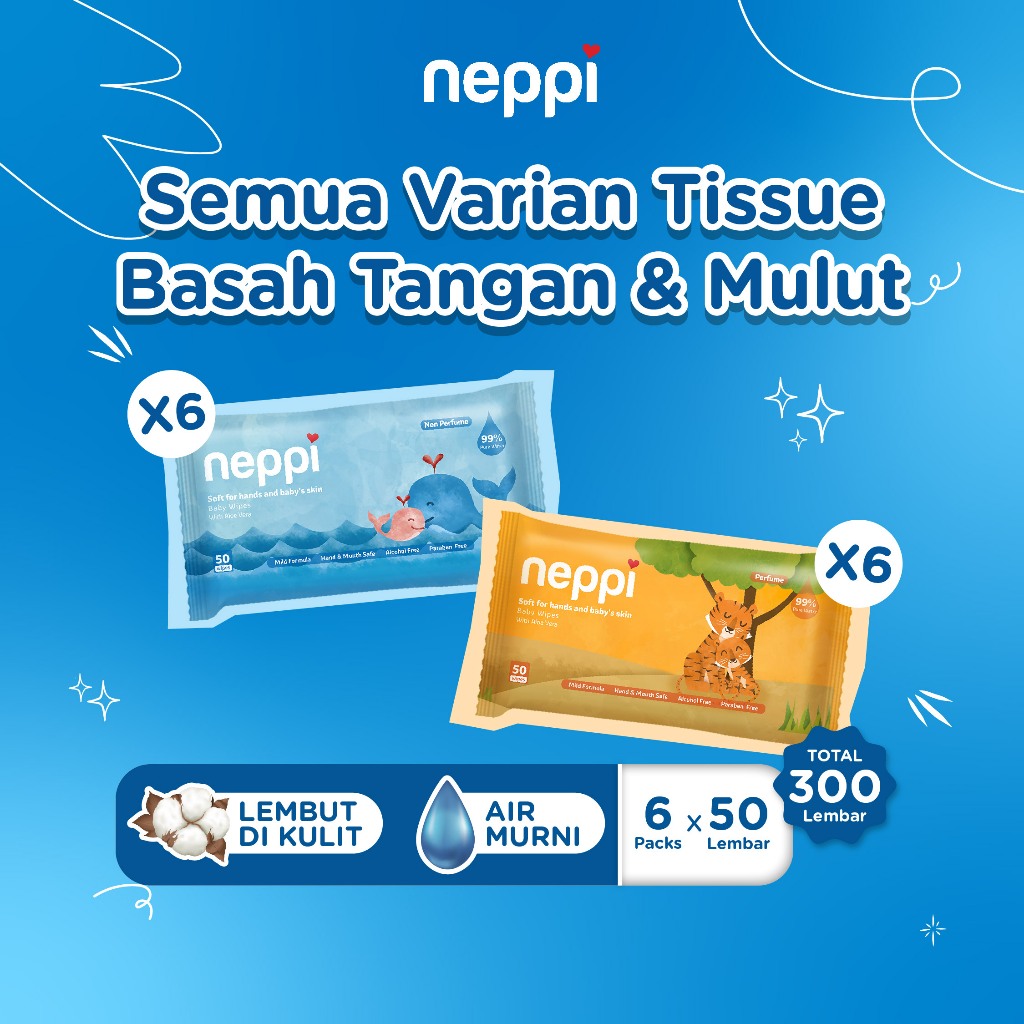 Jual (6 Pcs x 50 Lembar) Neppi Baby Tisu / Tissue Basah Wipes Non ...