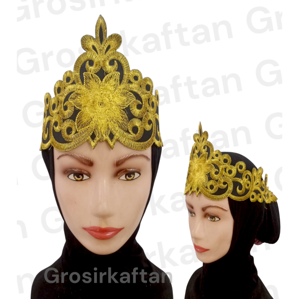 Jual Bordir Siger Mahkota Lapis Kain Abuthai hitam | Shopee Indonesia