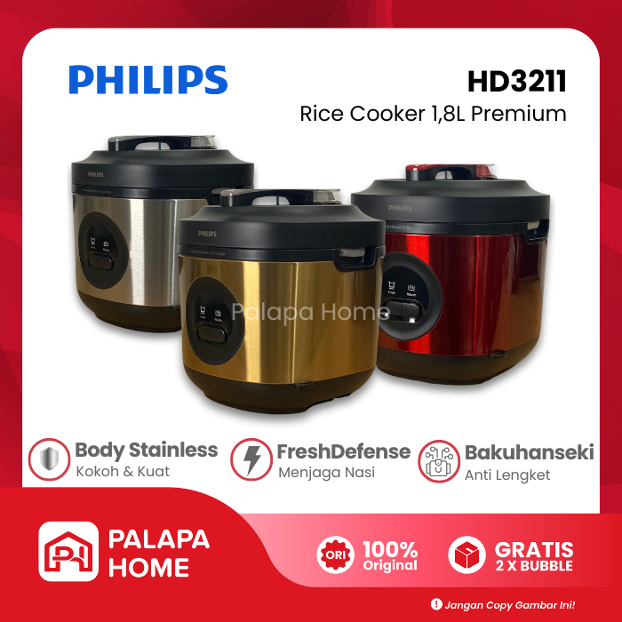 Jual Philips Rice Cooker HD3211 1,8 Liter Panci Bakuhanseki Pot Penanak ...