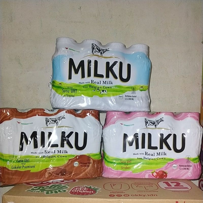 Jual Milku 200Ml 1 karton 12 pcs Varian Rasa Coklat, Strawberry ...