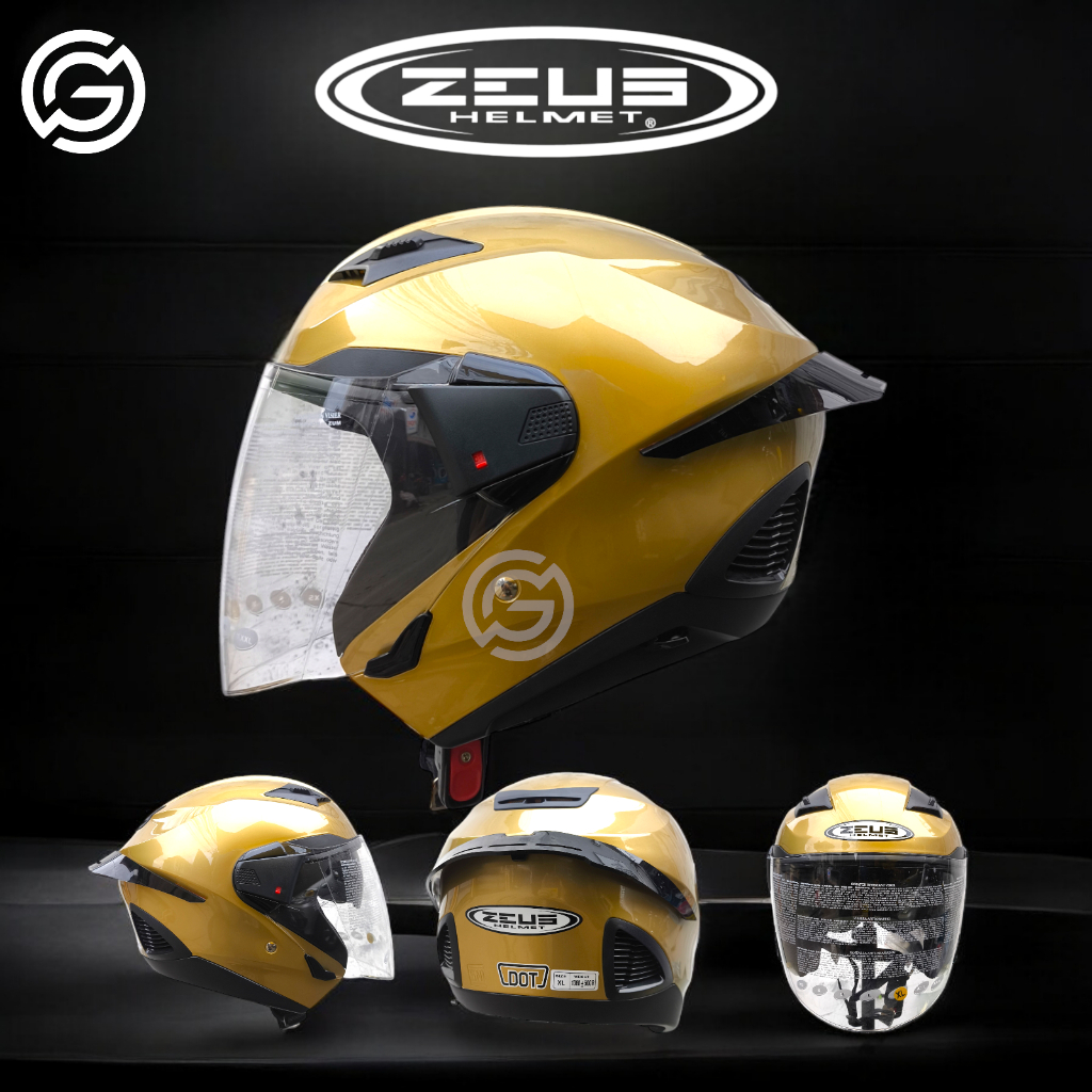 Jual Helm ZEUS 611 SOLID Half Face Double Visor | Shopee Indonesia