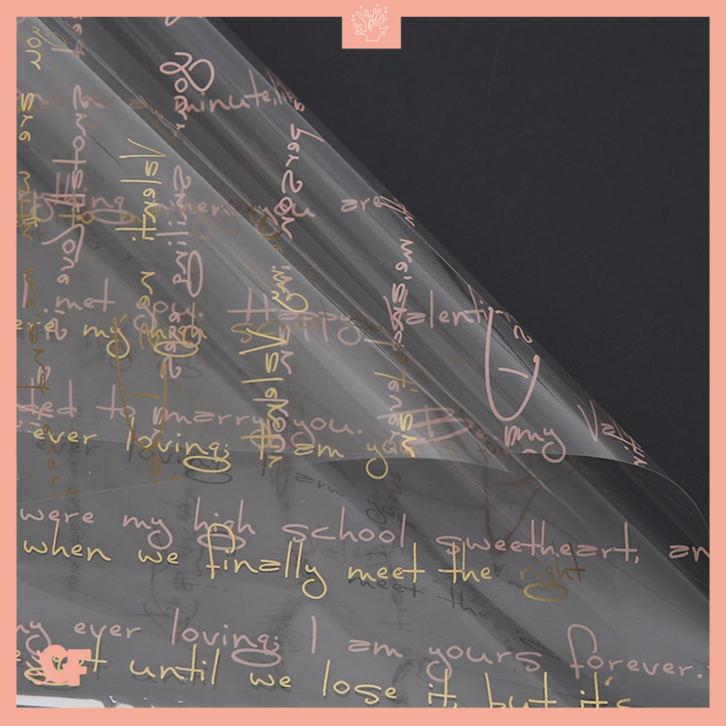 Jual 20 LEMBAR Kertas Buket Bunga OPP Transparan Words Buket Bunga ...