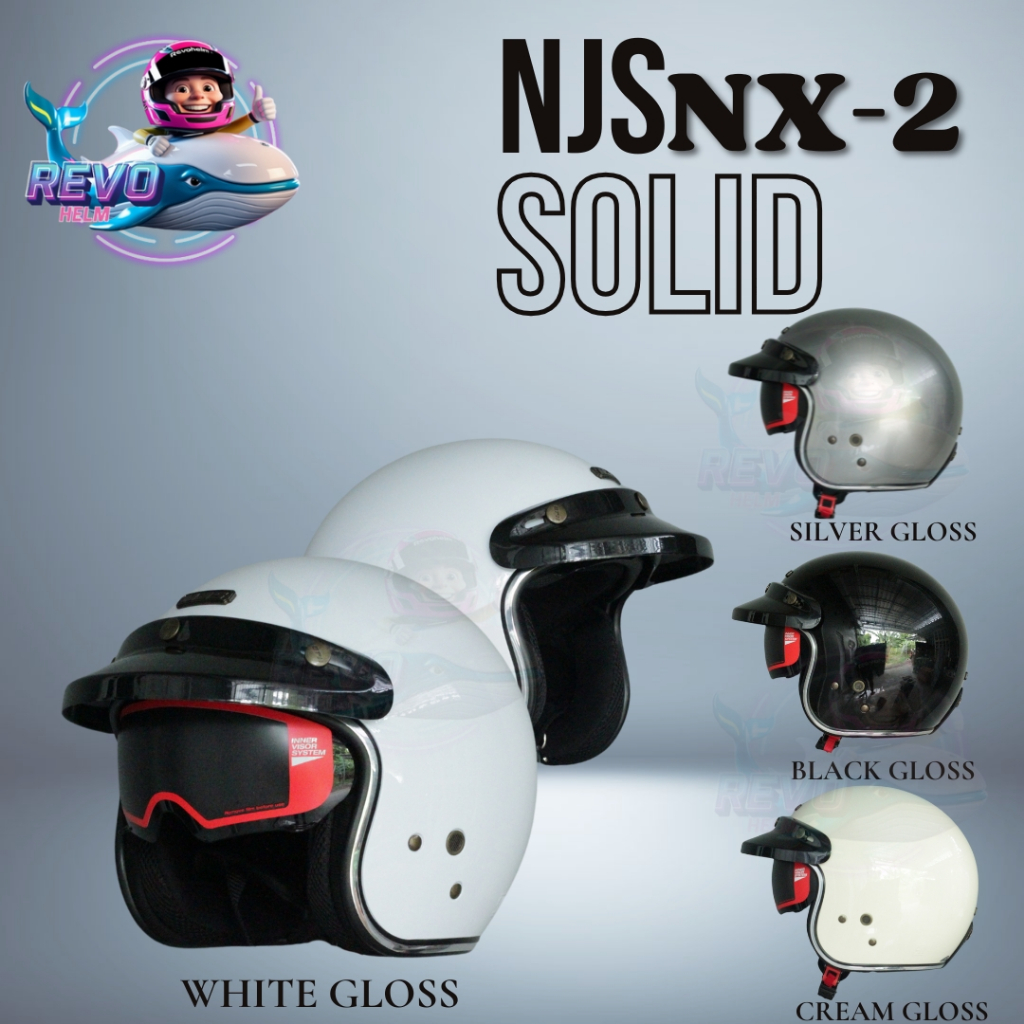 Jual HELM NJS NX-2 RETRO SOLID ORIGINAL, HELM HALF FACE CULTURE PRIA ...