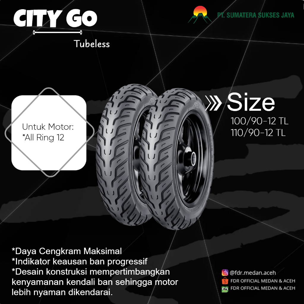 Jual FDR BLTL CITYGO RING 12 Ban Luar motor Tubeless | Shopee Indonesia