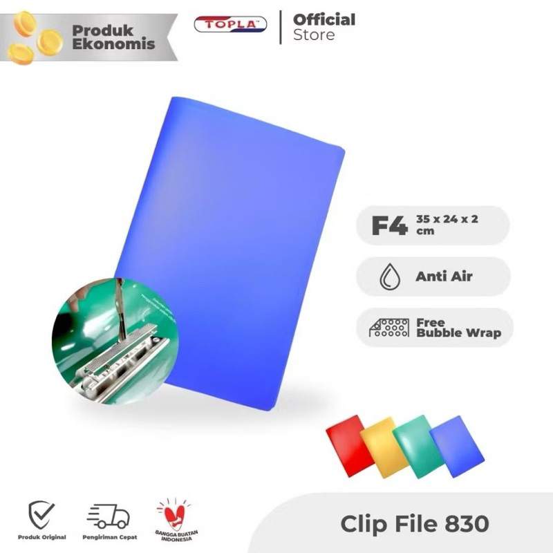 Jual Clip File map jepit kertas berkas sekolahan & kantoran ukuran folio Topla | Shopee Indonesia