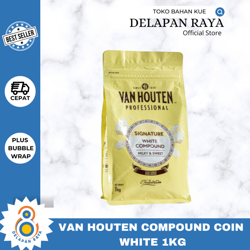 Jual VAN HOUTEN COMPOUND WHITE CHOCOLATE COINS 1KG -8Raya | Shopee Indonesia