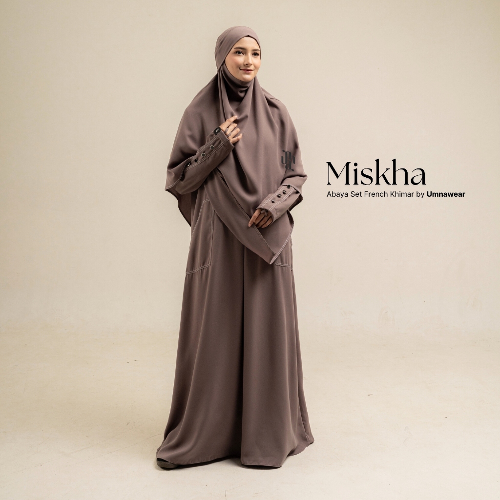 Jual Miskha Abaya Gamis Set French Khimar Bahan Natail Terbaru Syari Haji Umroh hari Lebaran By ...
