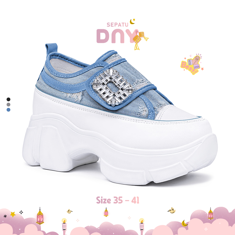 Jual Sepatu DNY Sepatu Sneakers Tinggi Wanita Sepatu Cewek Terbaru ...