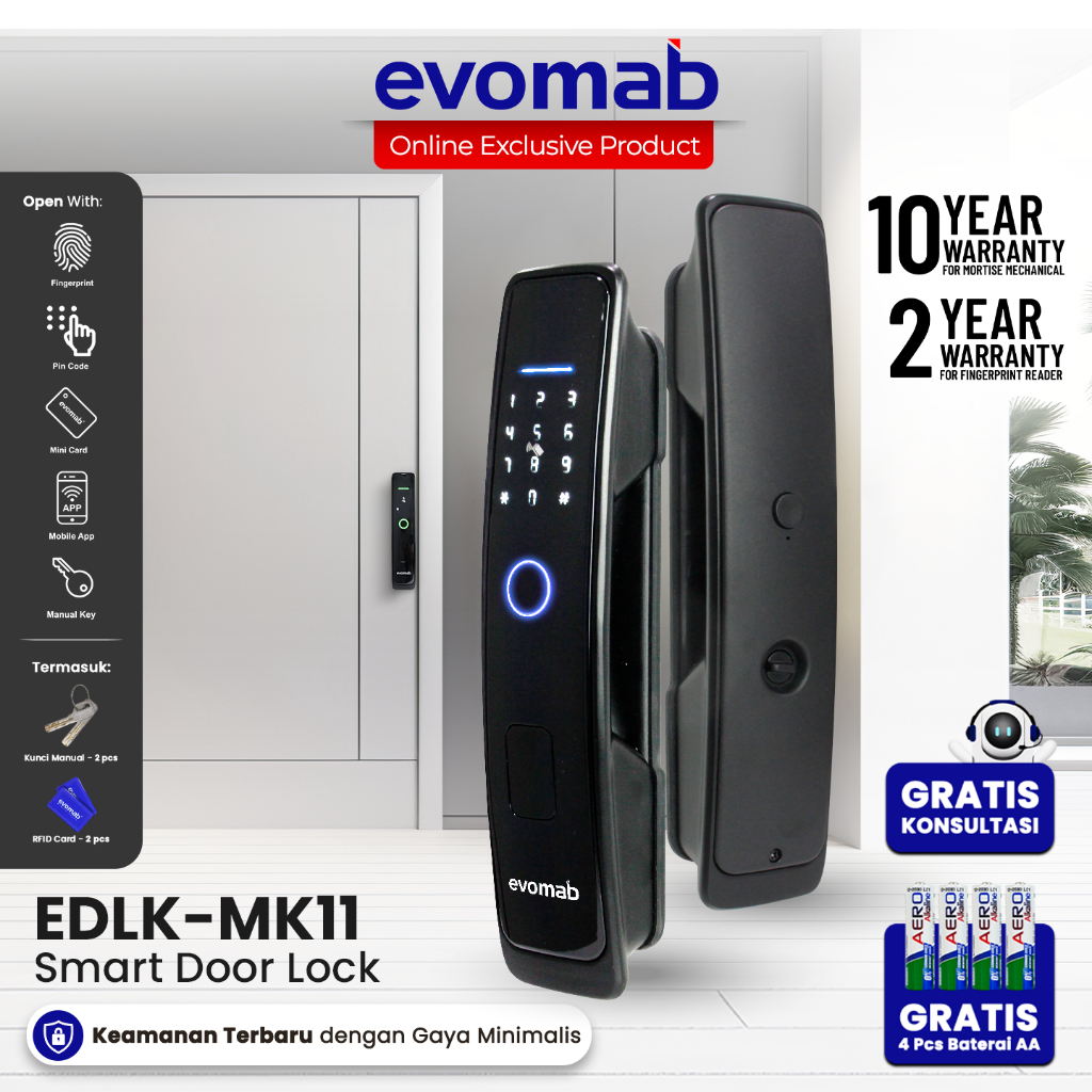 Jual evomab Smart Door Lock Kunci Pintu Digital Fingerprint Bahasa ...