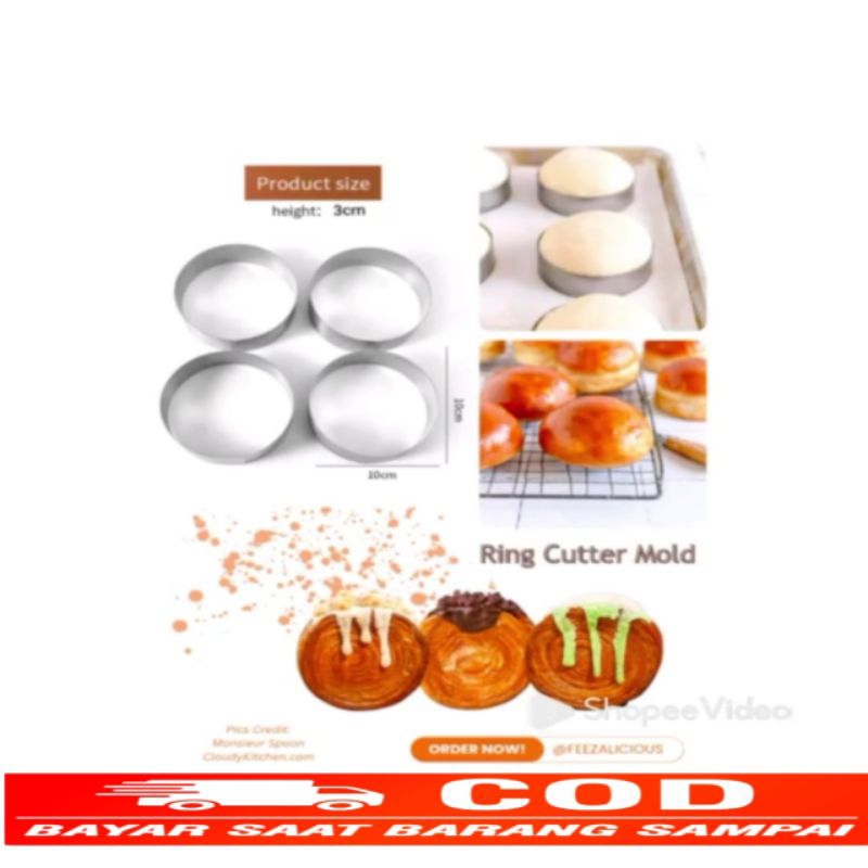Jual ring roti isi 12 pcs/ring burger/ring cutter stainlees steel ...