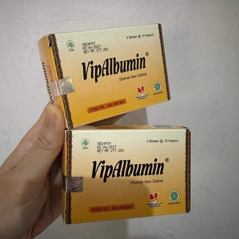 Jual VipAlbumin Sekotak isi 30 Kapsul. Vitamin Ekstrak Ikan Gabus ...