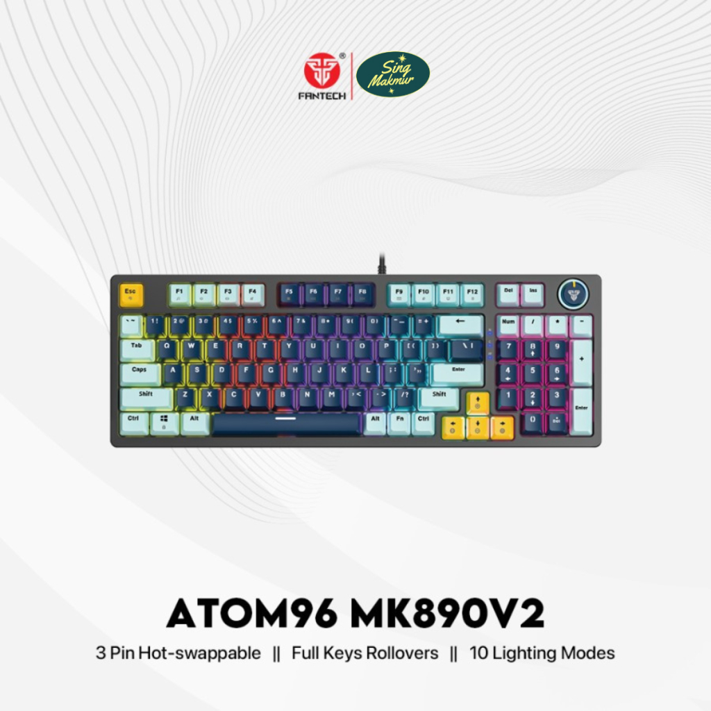 Jual Fantech ATOM96 MK890 RGB Keyboard Gaming Mechanical Full Size | Shopee Indonesia