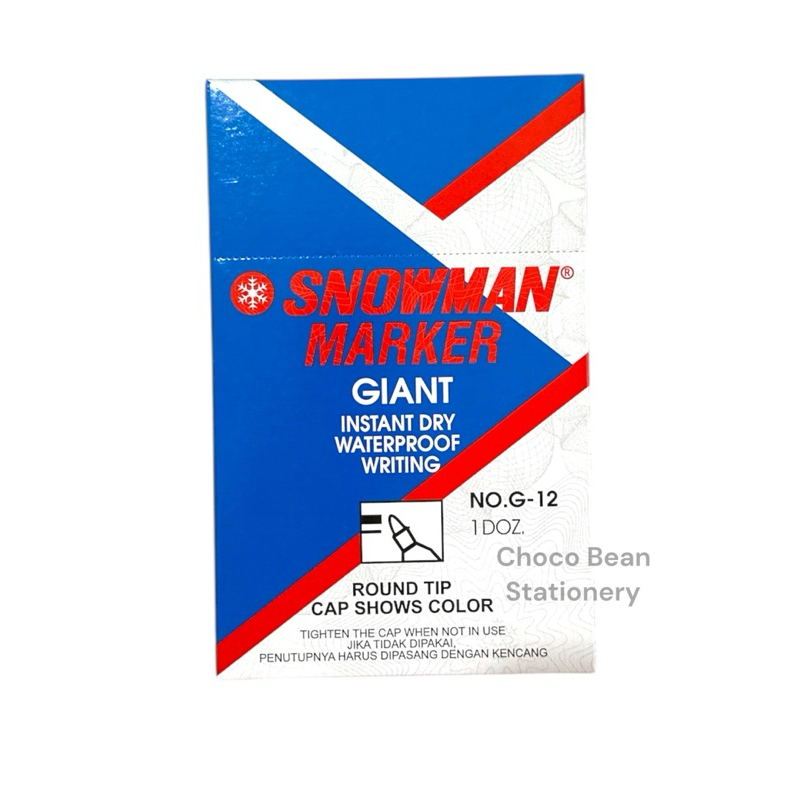 Jual ATK9 [ Lusin ] Spidol Permanen Snowman G12 / Snowman Permanent ...
