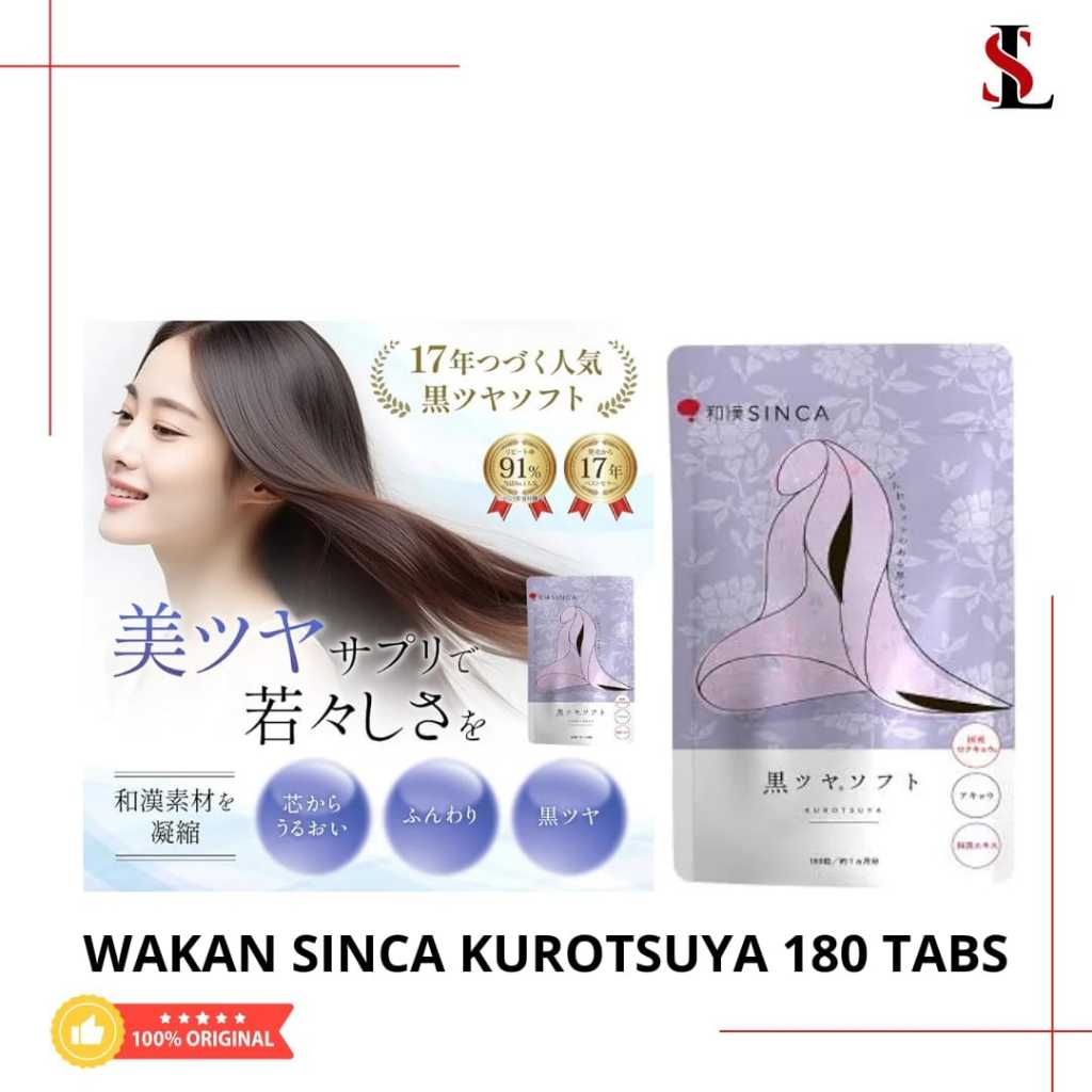 Jual Wakan sinca kurotsuya 180tabs 30 days suplemen rambut putih rontok ...