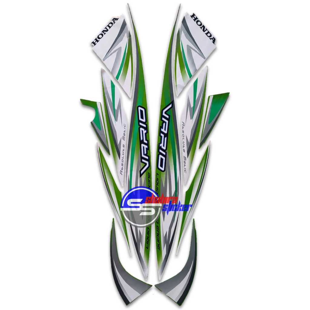 Jual STRIPING MOTOR VARIO 110 KARBU 2012 PUTIH HIJAU STANDAR FULLSET ...